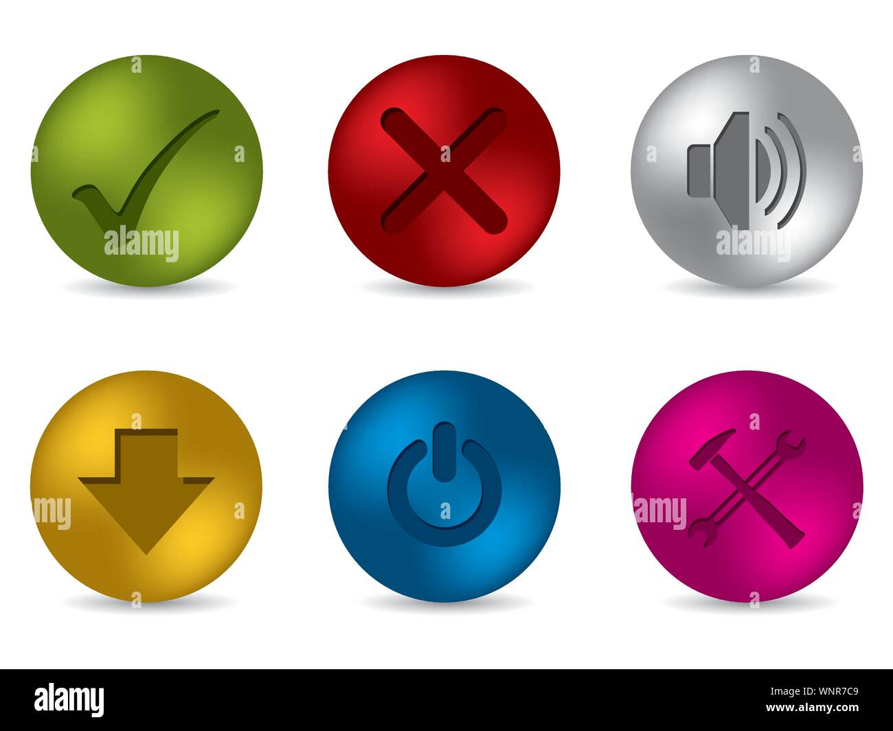 Cool 3d matte button set Stock Vector Image & Art - Alamy