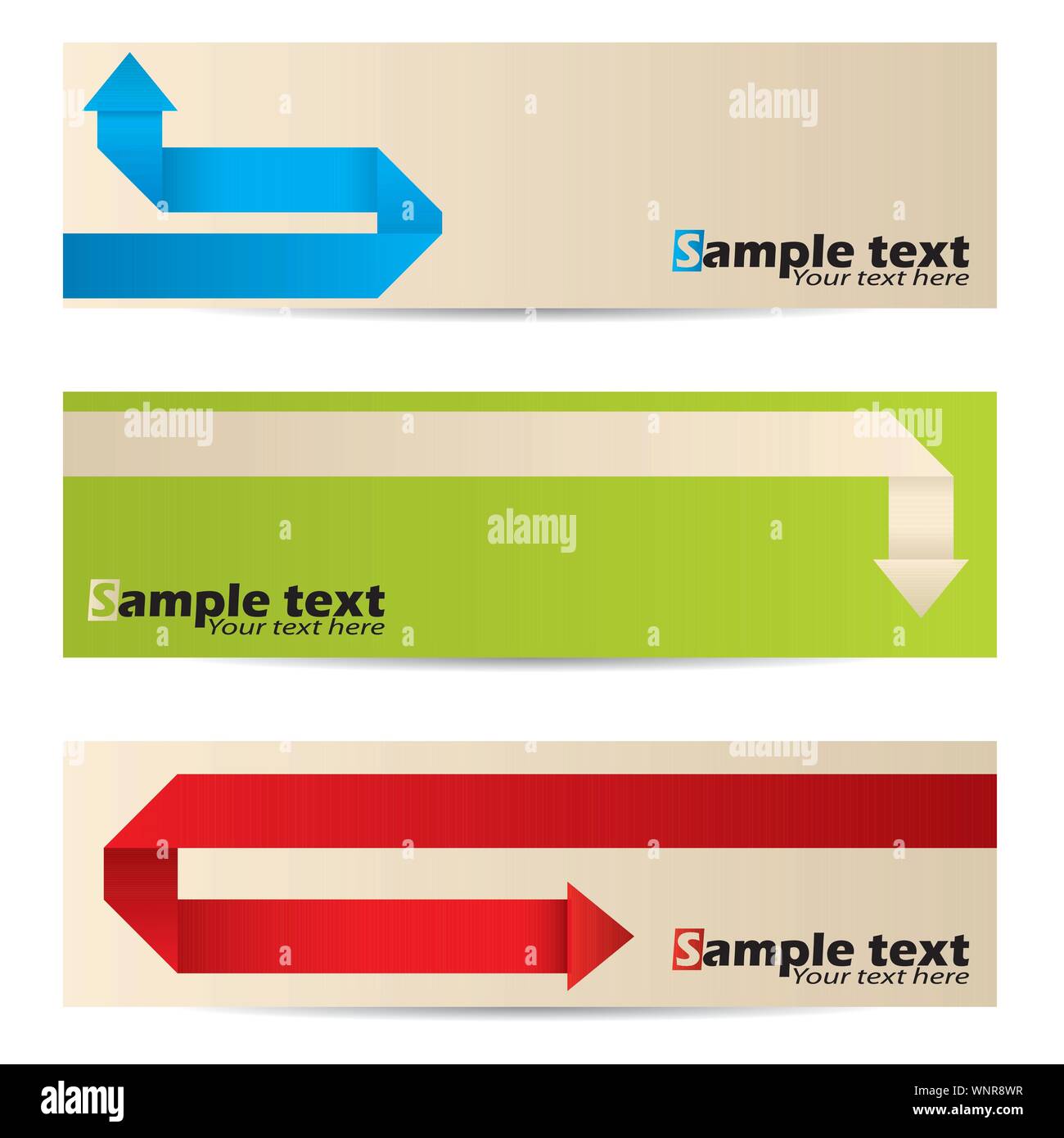 New banner set with origami paper arrows Stock Vector Image & Art - Alamy