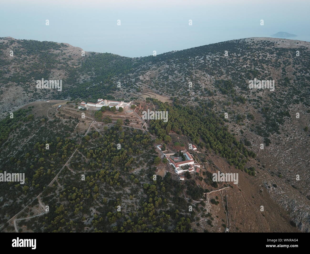 Greek isand sailing drone Stock Photo - Alamy