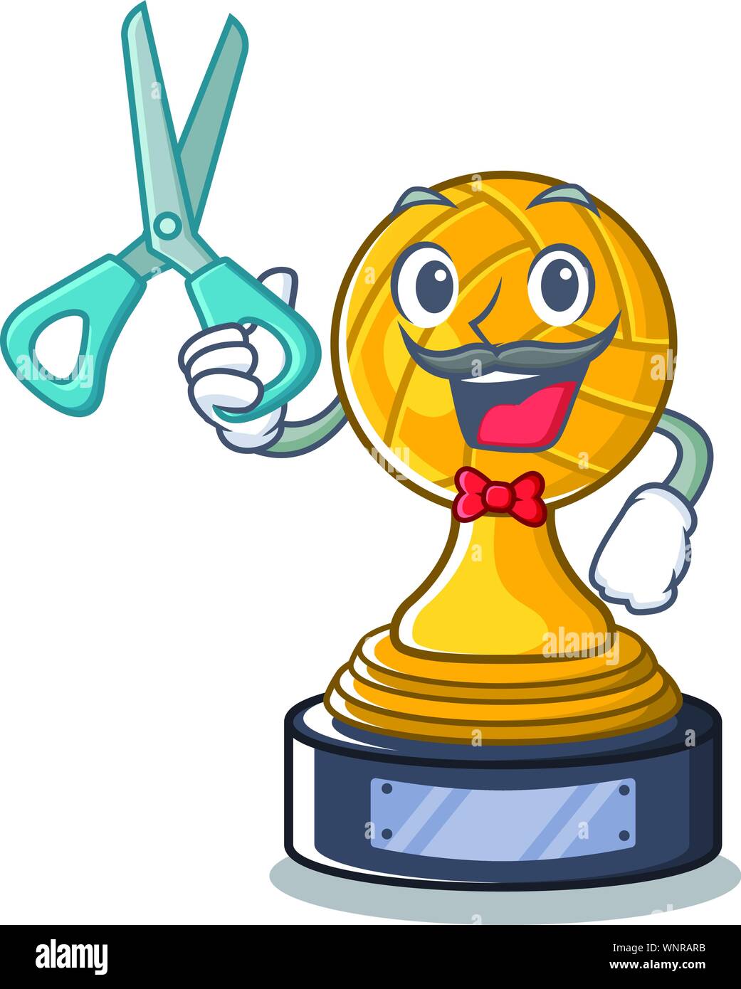 Barber volleyball trophy isolated in the character Stock Vector Image ...