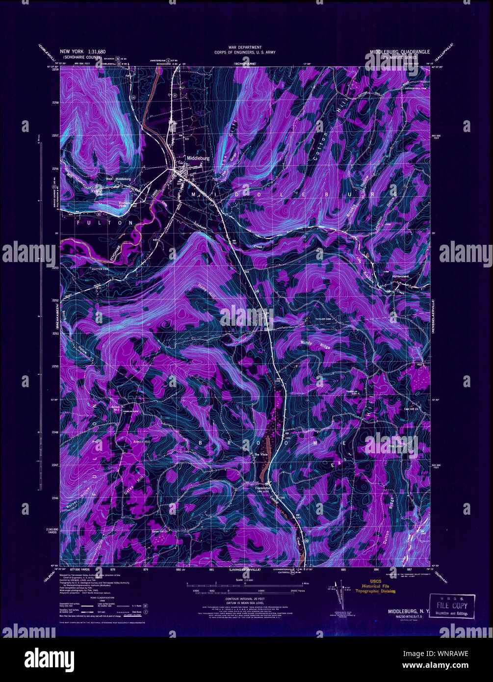 New York NY Middleburgh 130554 1946 31680 Inverted Restoration Stock ...