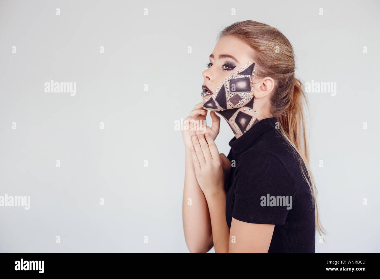 beautiful model posing as chess queen - fashion and beauty concept ...