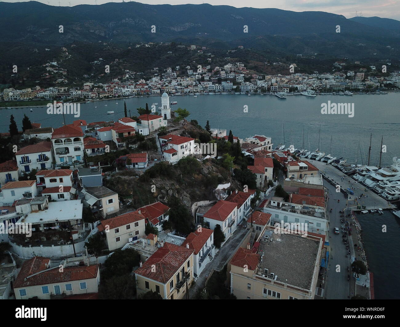 Greek isand sailing drone Stock Photo - Alamy