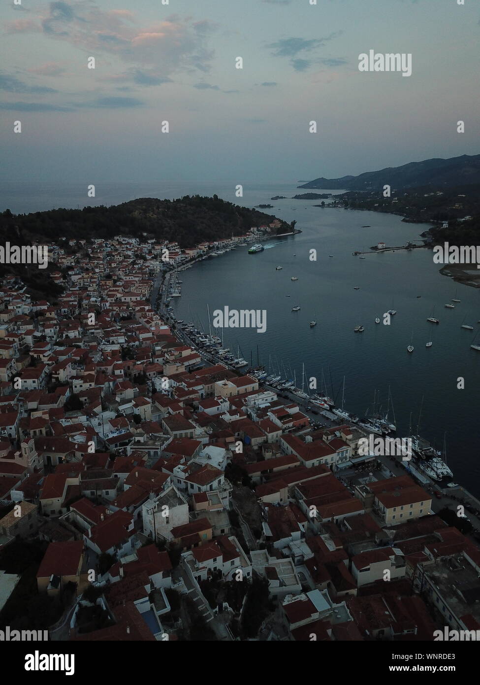 Greek isand sailing drone Stock Photo - Alamy