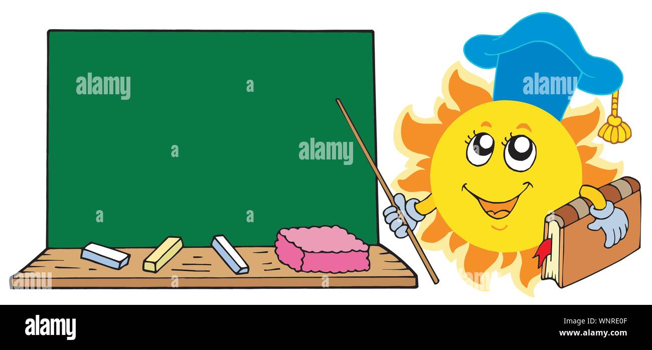 Sun teacher with blackboard Stock Vector Image & Art - Alamy