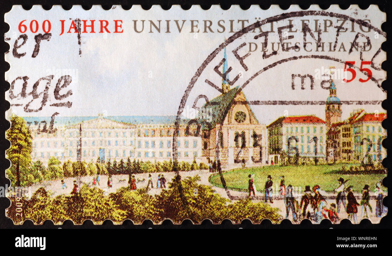 University of Leipzig on german postage stamp Stock Photo - Alamy