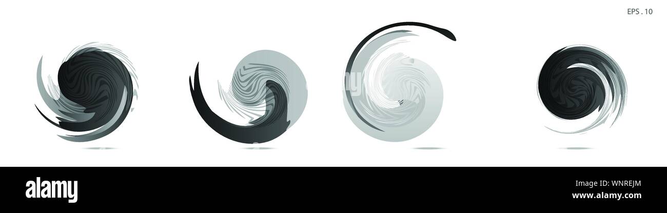 Collection of modern abstract graphic elements. Vortex vector ...