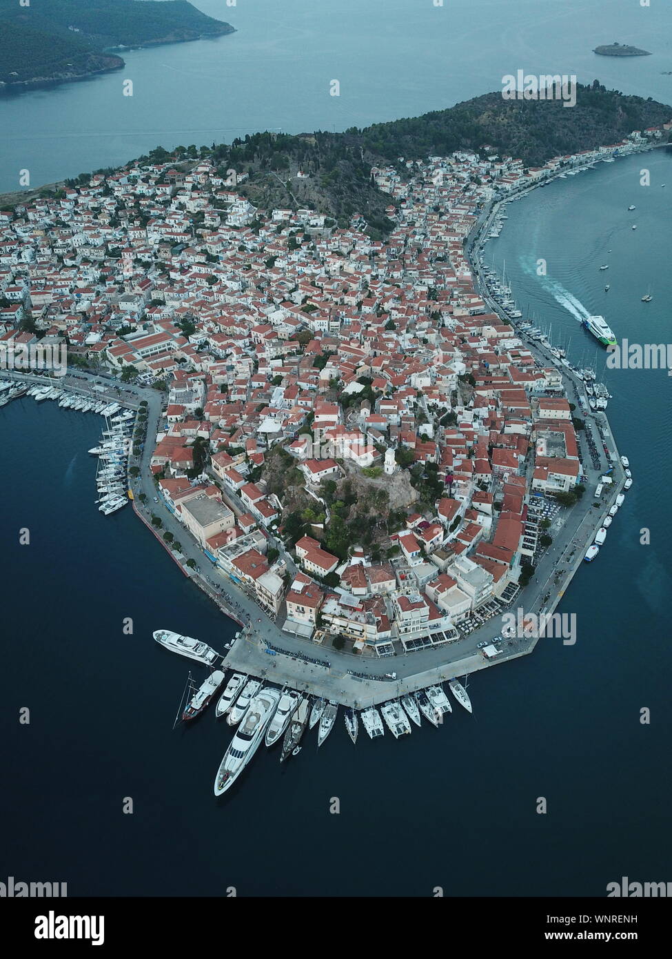 Greek isand sailing drone Stock Photo - Alamy