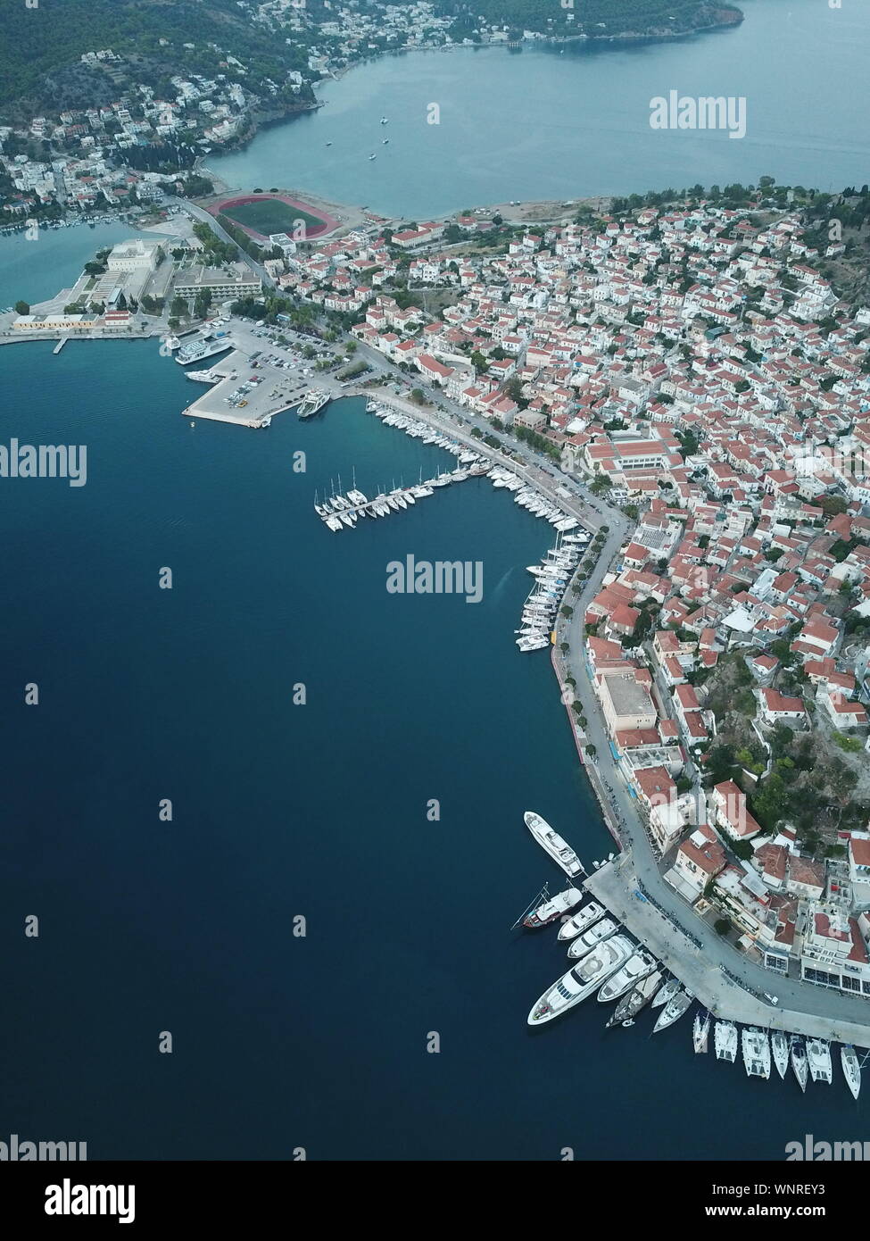 Greek isand sailing drone Stock Photo - Alamy