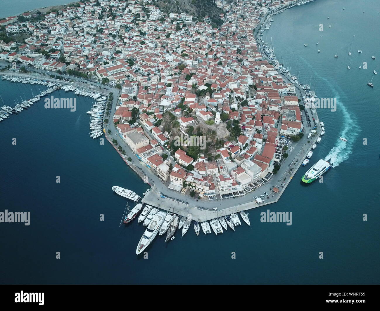 Greek isand sailing drone Stock Photo - Alamy