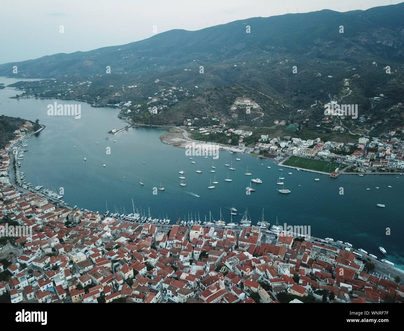 Greek isand sailing drone Stock Photo - Alamy
