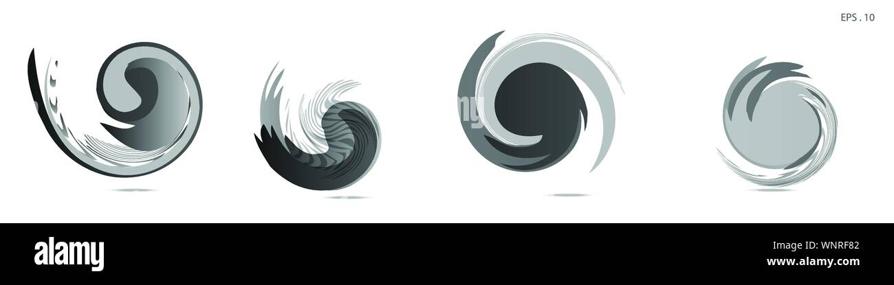 Collection of modern abstract graphic elements. Vortex vector ...
