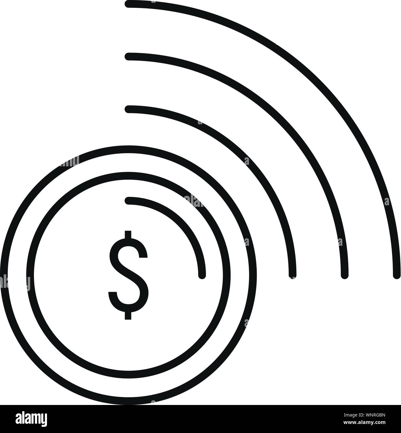 Contactless payment icon. Outline contactless payment vector icon for ...