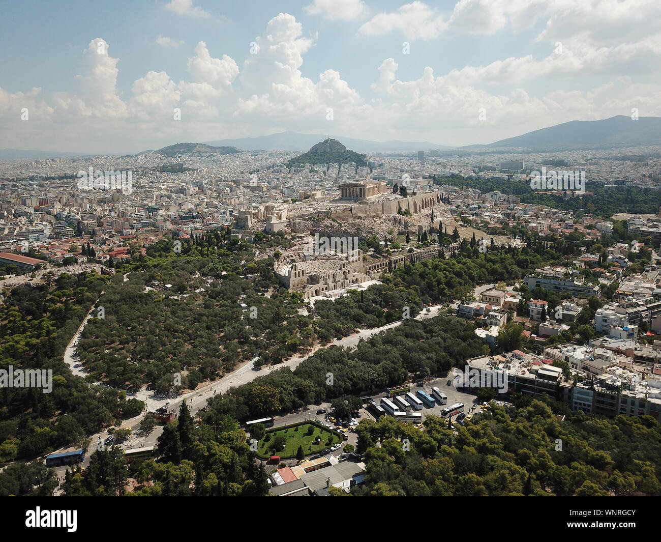 Athens Greece cityscape drone Stock Photo - Alamy