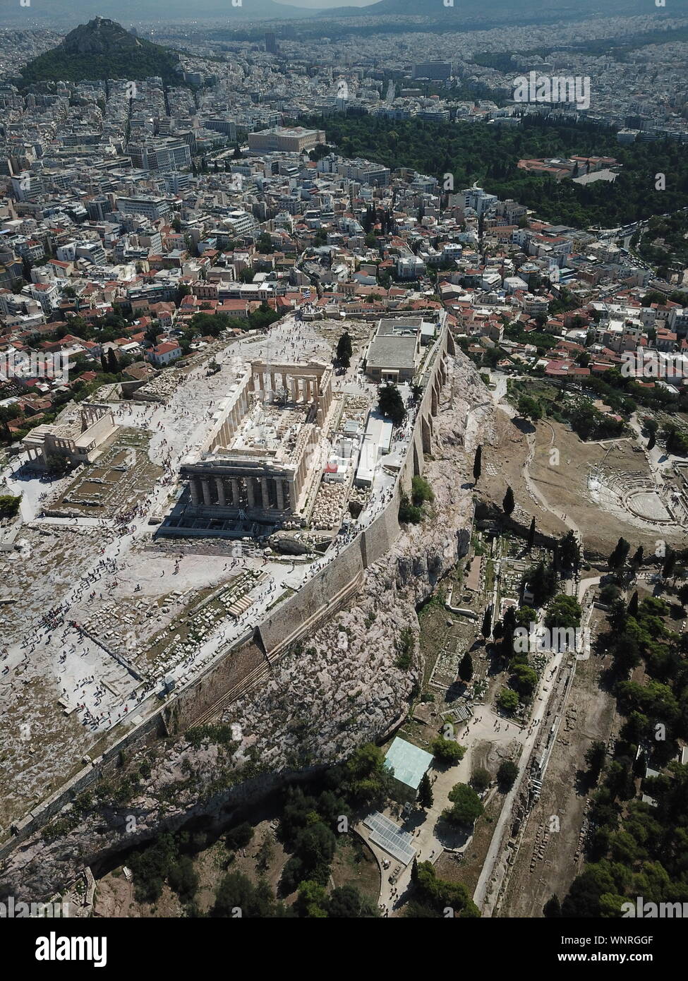 Athens Greece cityscape drone Stock Photo - Alamy