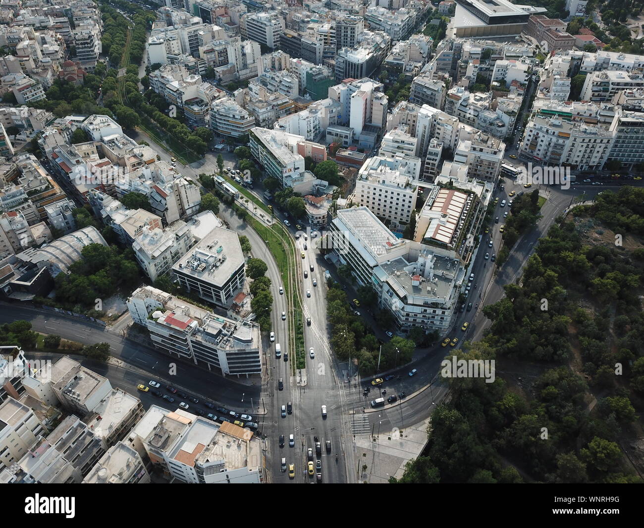 Athens Greece cityscape drone Stock Photo - Alamy
