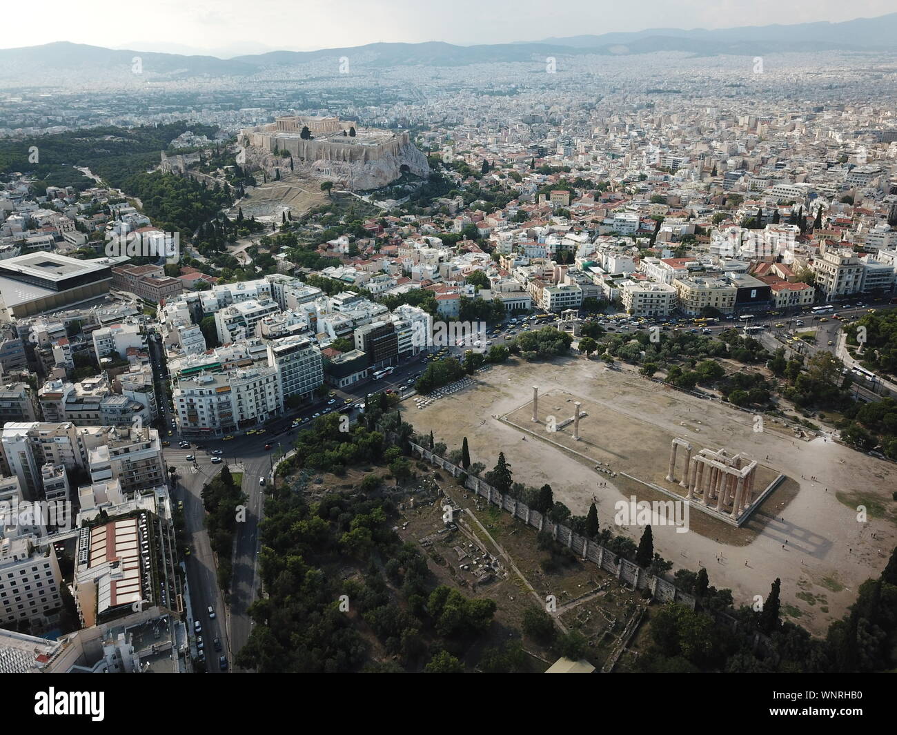 Athens Greece cityscape drone Stock Photo - Alamy