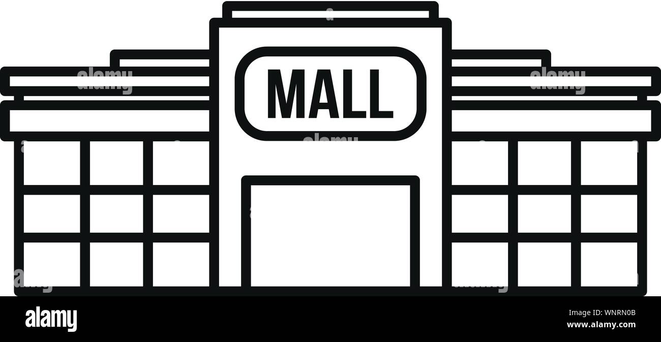 Small mall building icon. Outline small mall building vector icon for ...