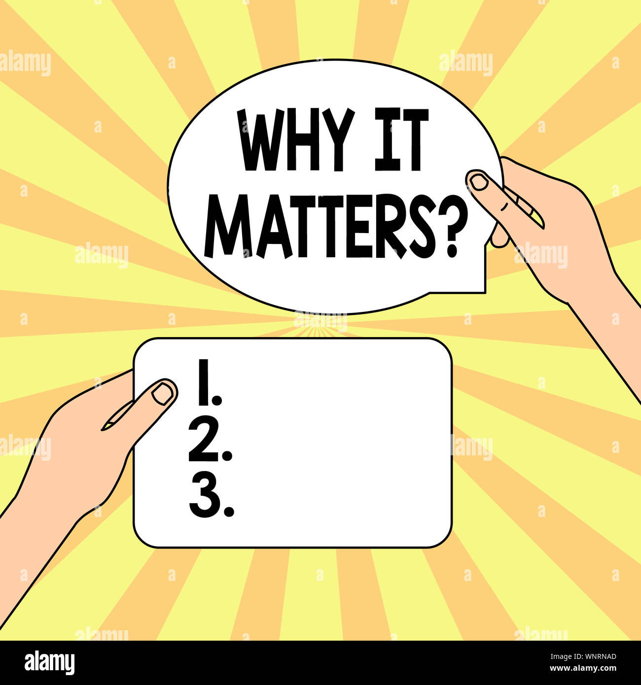 Writing note showing Why It Matters Question. Business concept for most ...