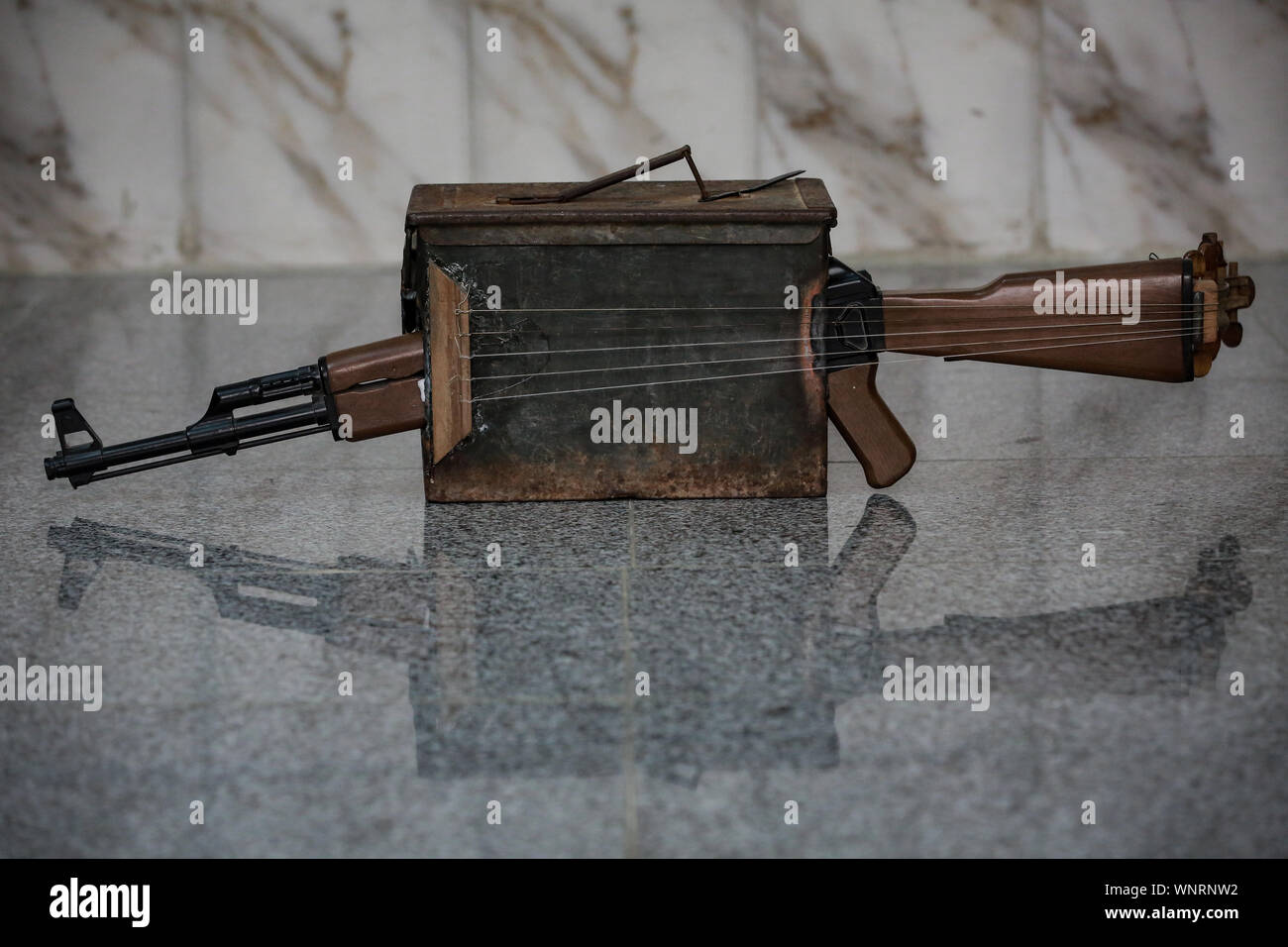 Baghdad, Iraq. 06th Sep, 2019. A musical instrument made from a ...
