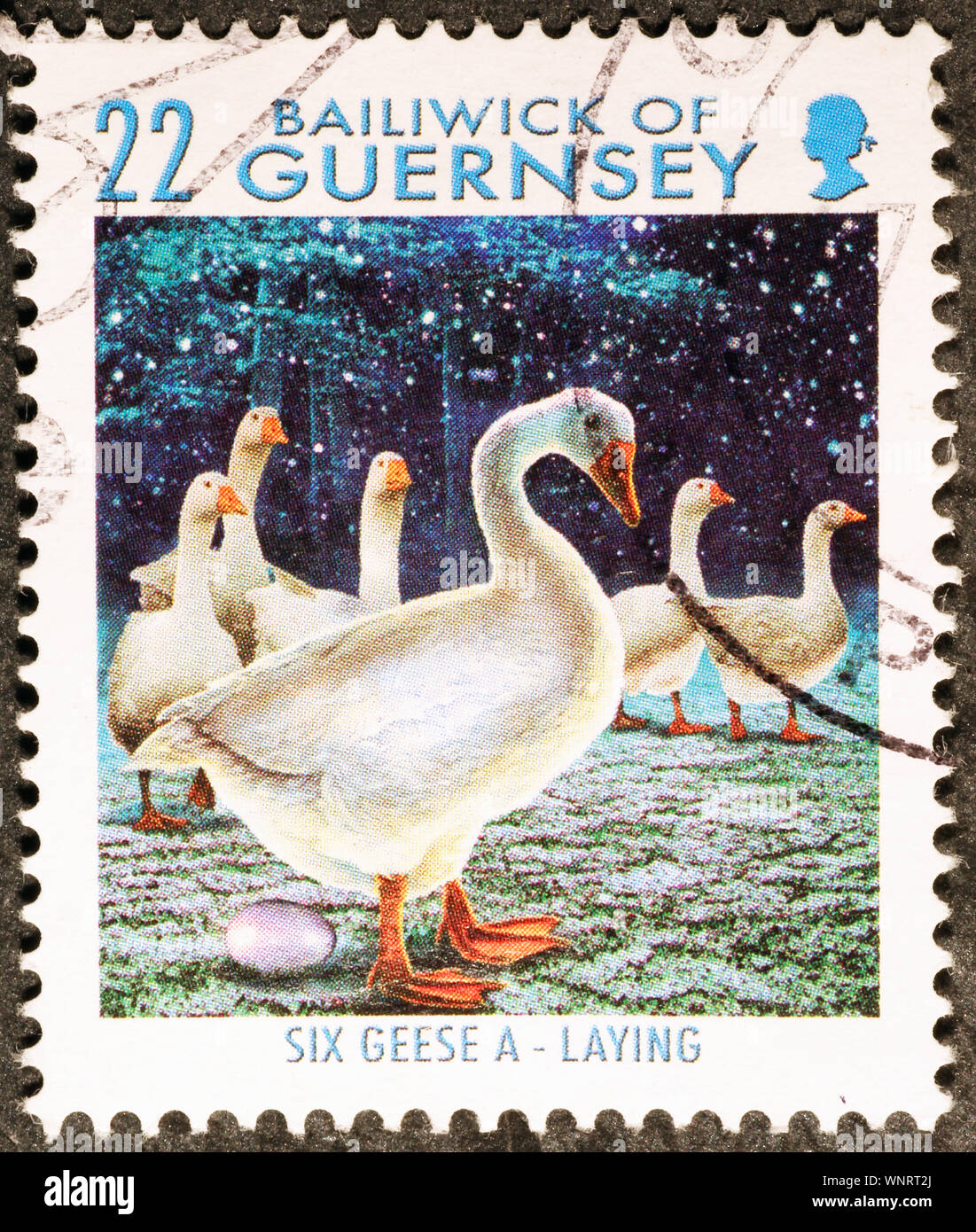 Six Geese A Laying Clipart
