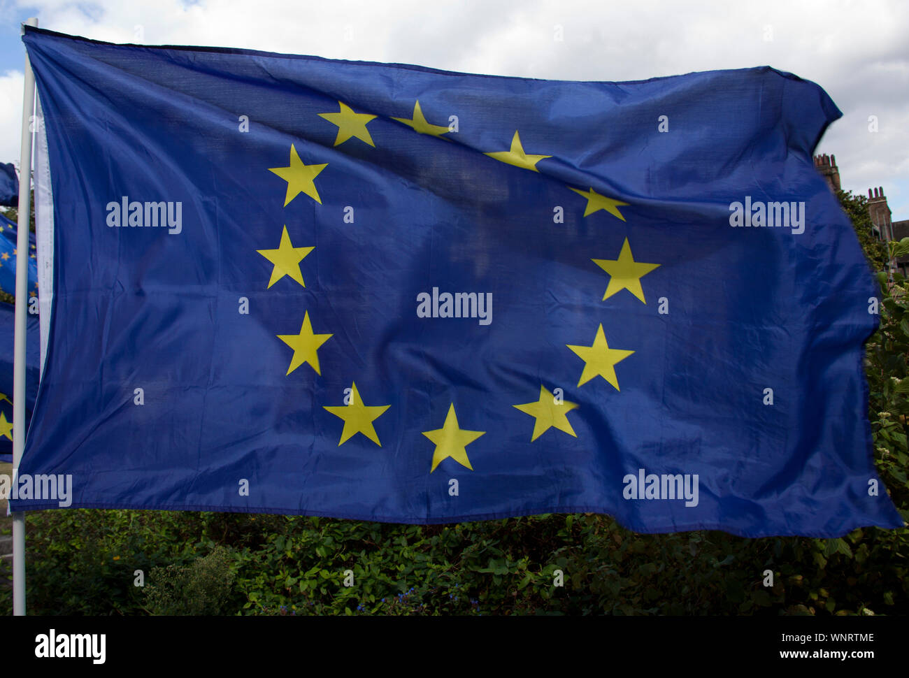 European flag flying outside Westminster, London, England, UK Stock ...
