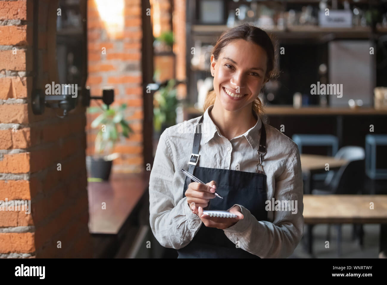 Friendly cafeteria waitress hi-res stock photography and images - Alamy