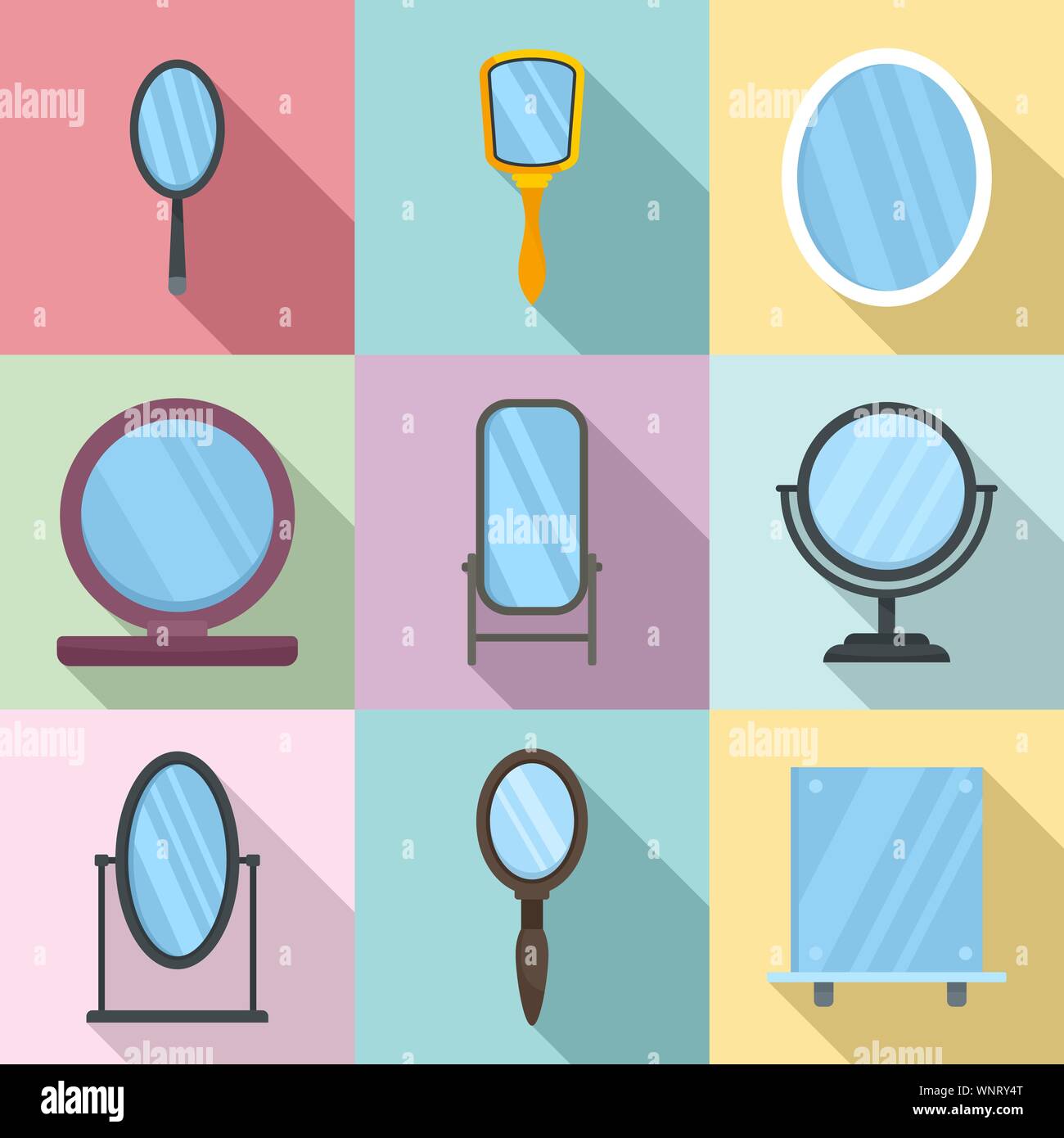 Mirror icons set. Flat set of mirror vector icons for web design Stock ... Mirror icons set. Flat set of mirror vector icons for web design Stock ...