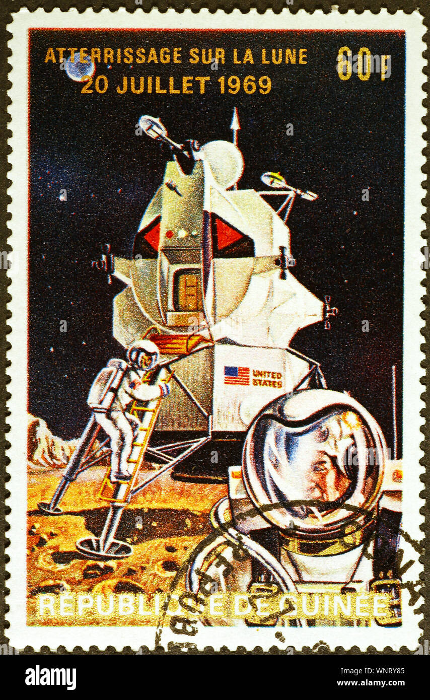 Apollo Lunar Module on postage stamp Stock Photo - Alamy