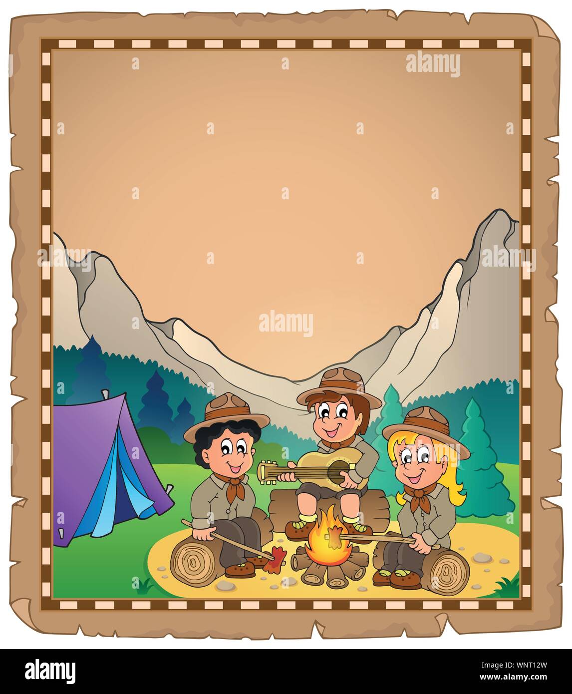 Children scouts theme parchment 2 Stock Vector Image & Art - Alamy