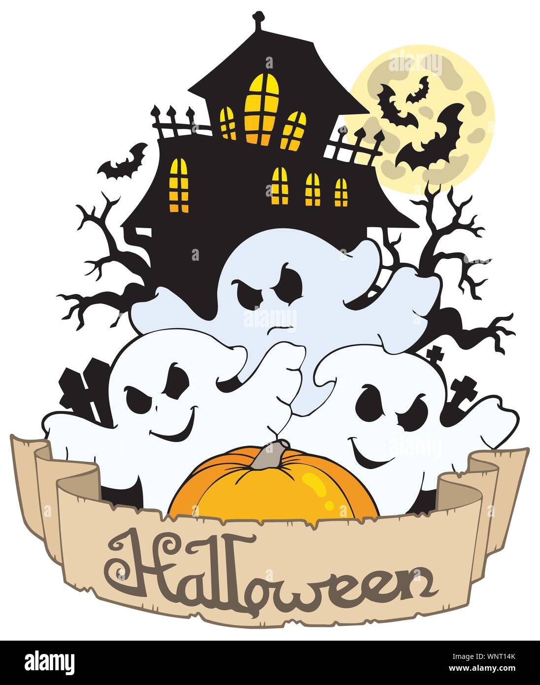 Scary pumpkin halloween window Cut Out Stock Images & Pictures - Alamy