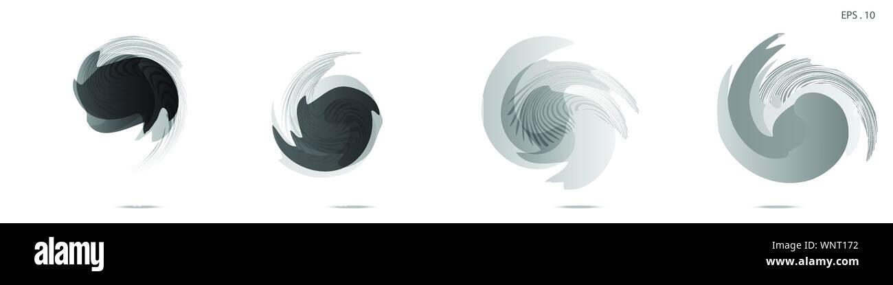 Collection of modern abstract graphic elements. Vortex vector ...