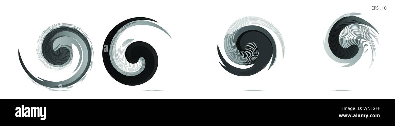 Collection of modern abstract graphic elements. Vortex vector ...