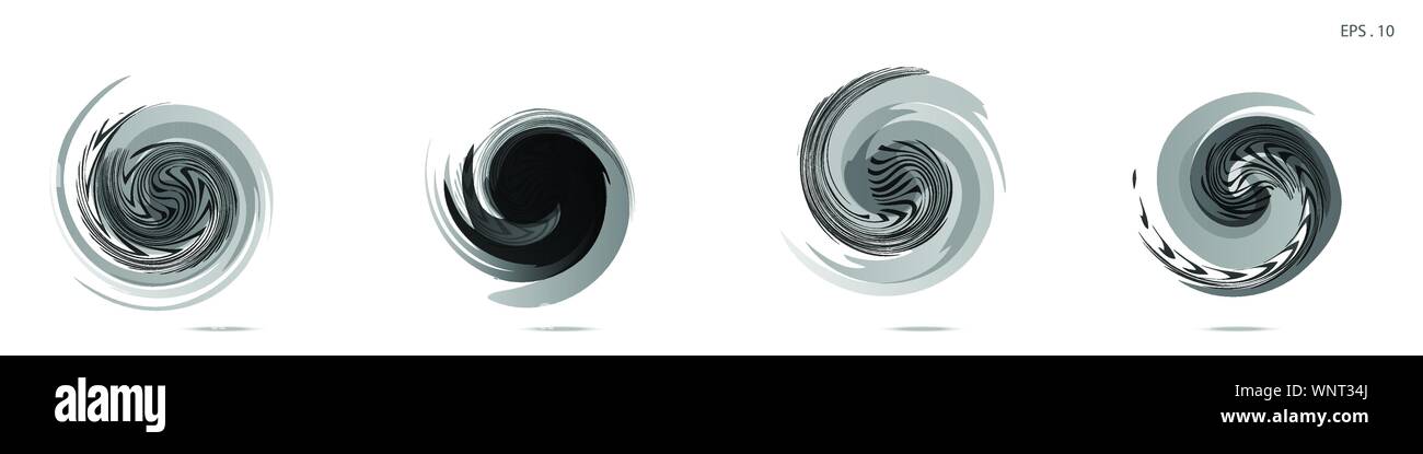 Collection of modern abstract graphic elements. Vortex vector ...