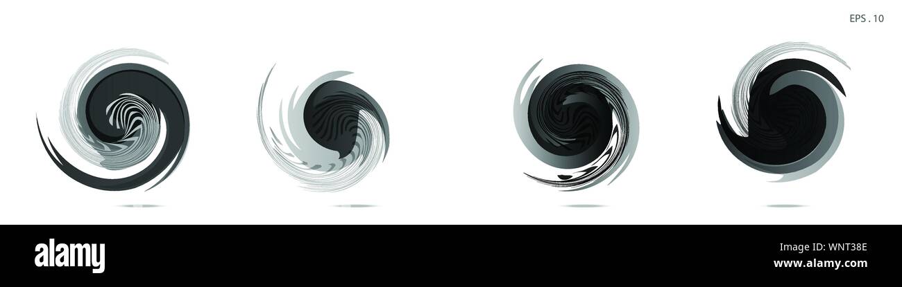 Collection of modern abstract graphic elements. Vortex vector ...