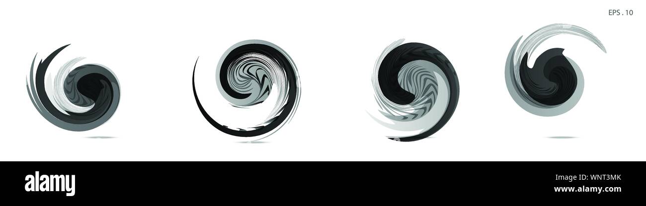 Collection of modern abstract graphic elements. Vortex vector ...