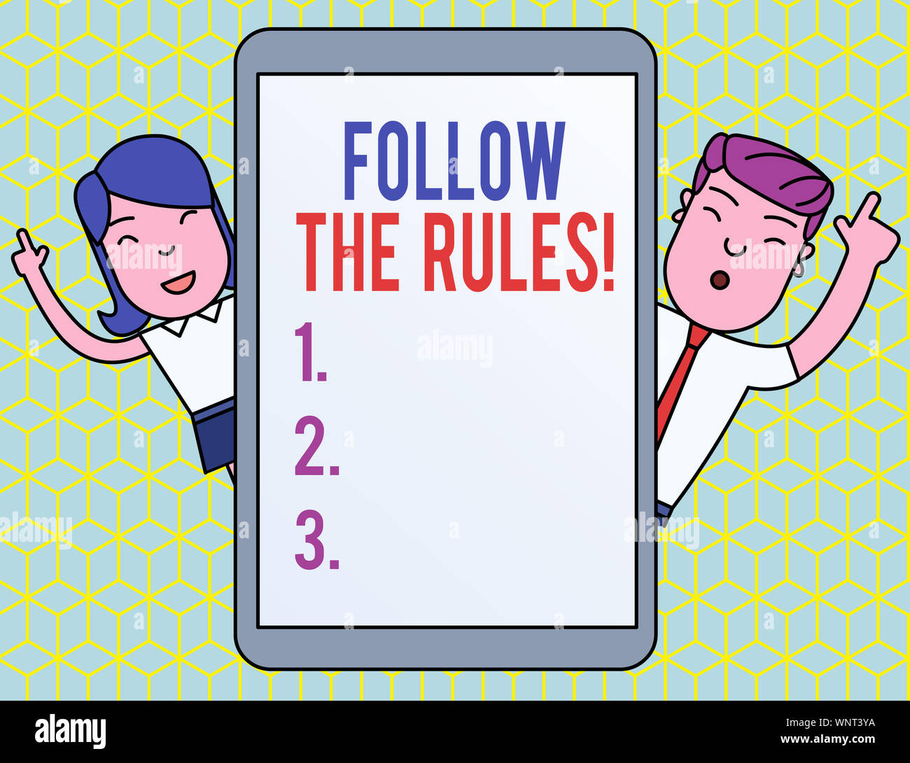 Text sign showing Follow The Rules. Business photo text go with ...