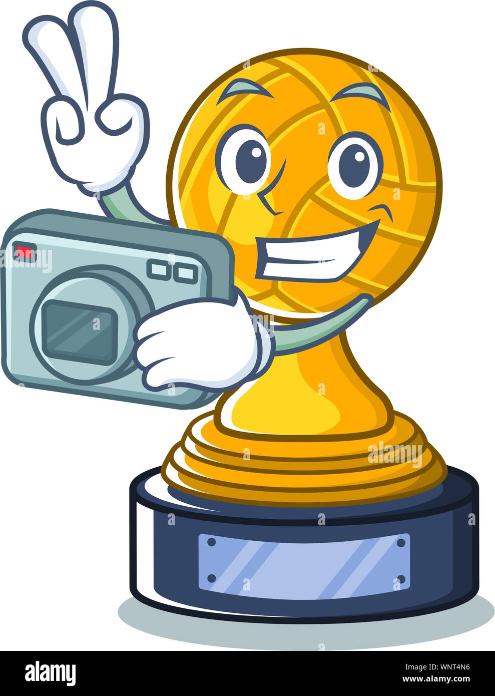 Photographer volleyball trophy in the character shape Stock Vector ...