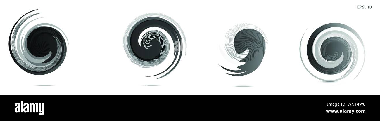 Collection of modern abstract graphic elements. Vortex vector ...