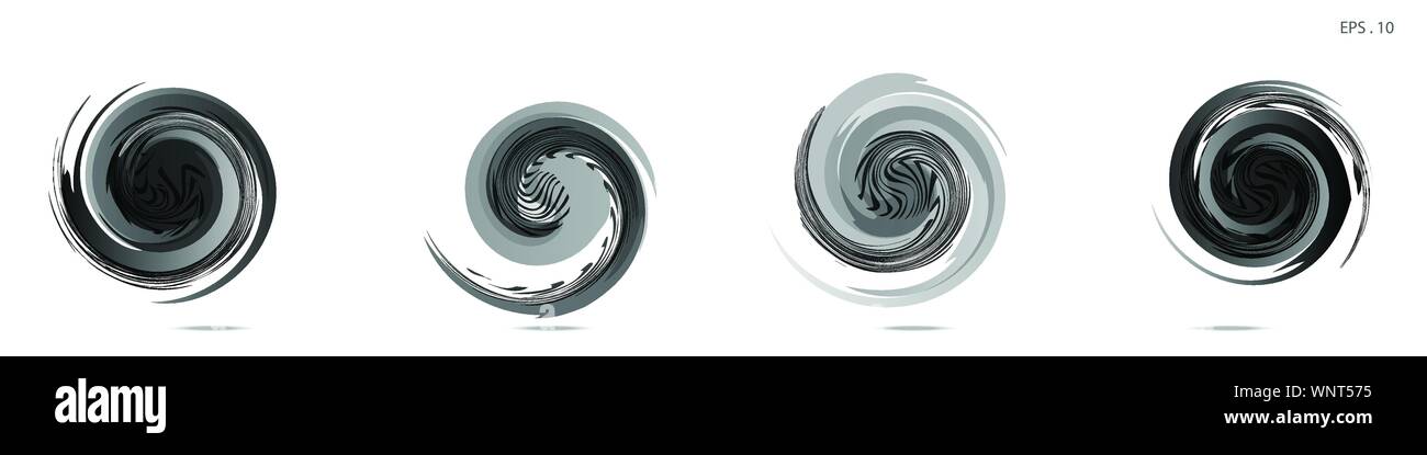 Collection of modern abstract graphic elements. Vortex vector ...
