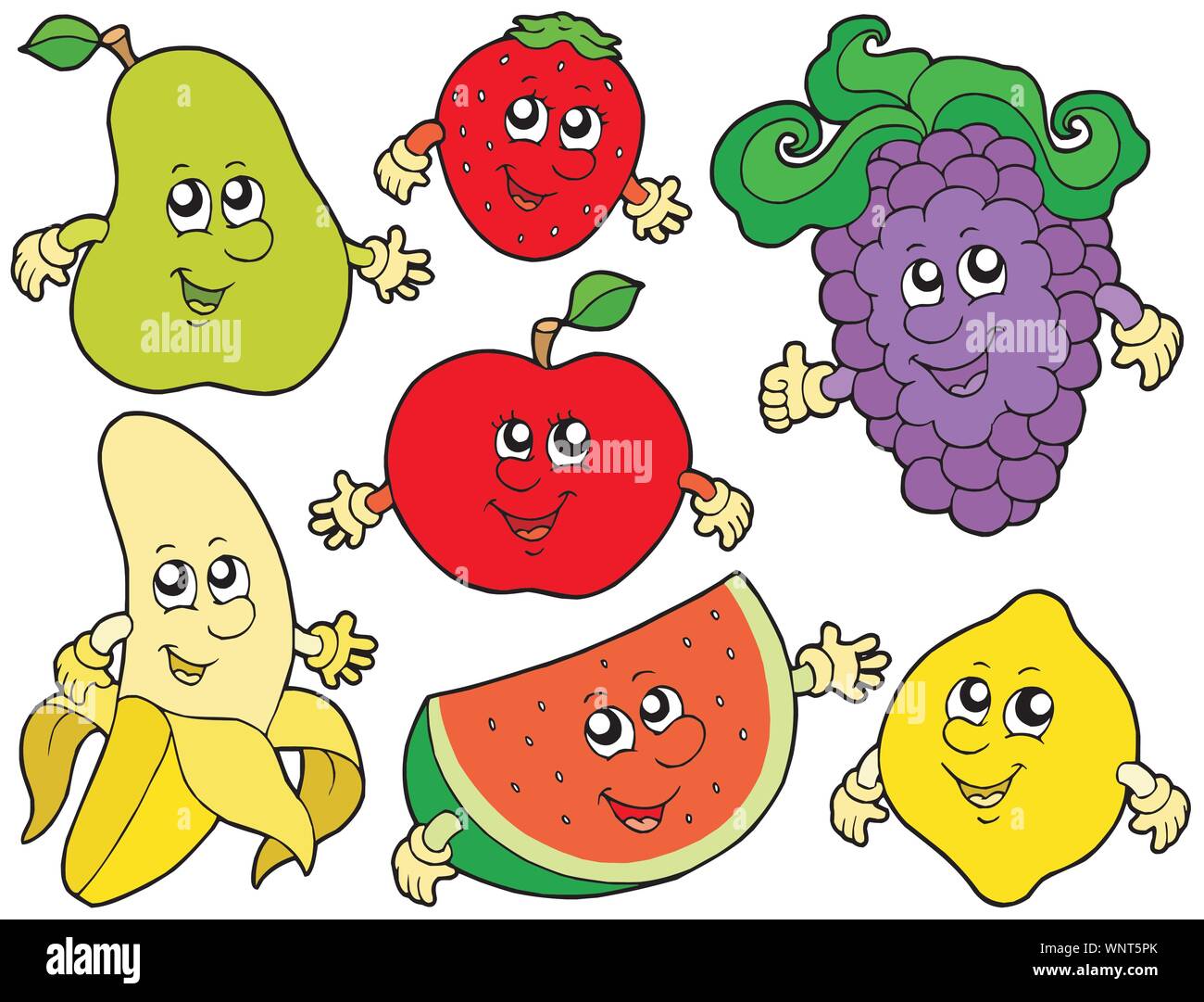 Cartoon fruits collection 2 Stock Vector Image & Art - Alamy