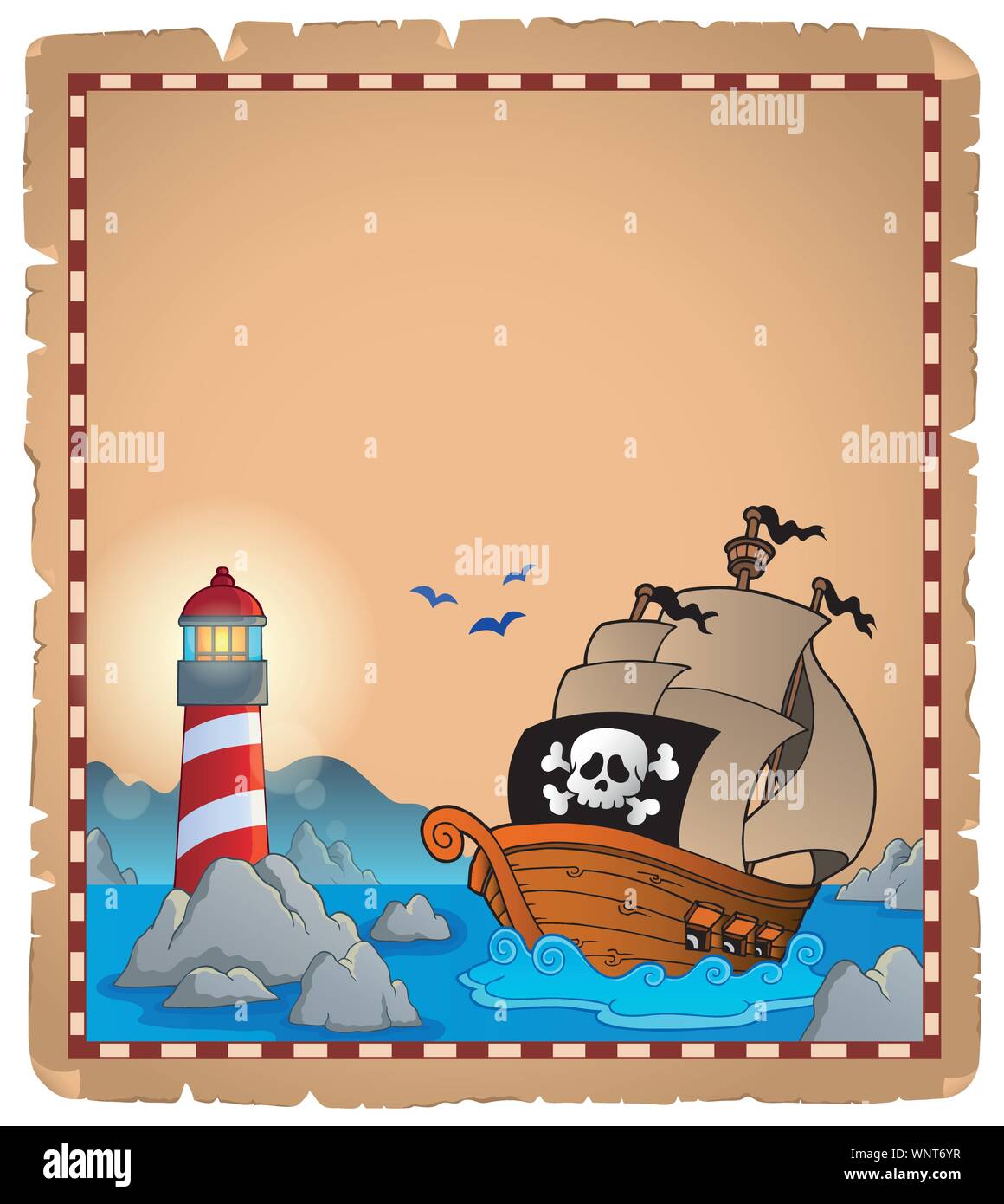 Pirate theme parchment 5 Stock Vector Image & Art - Alamy