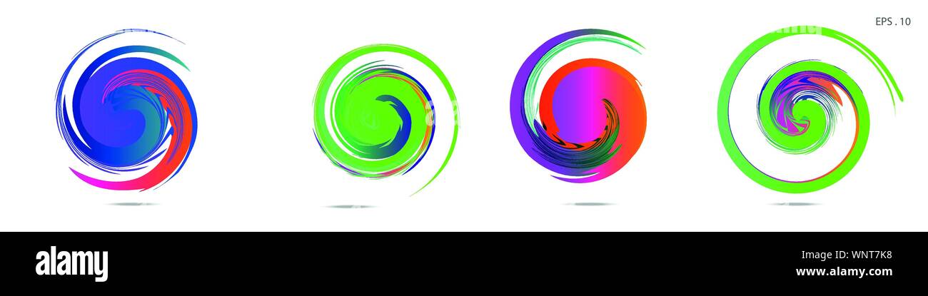 Collection of modern abstract graphic elements. Vortex vector ...