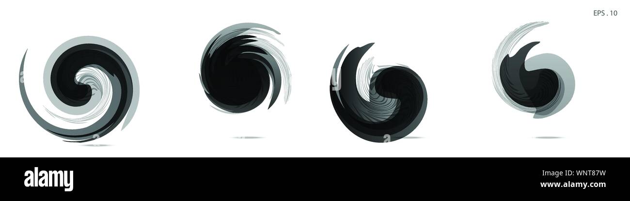 Collection of modern abstract graphic elements. Vortex vector ...