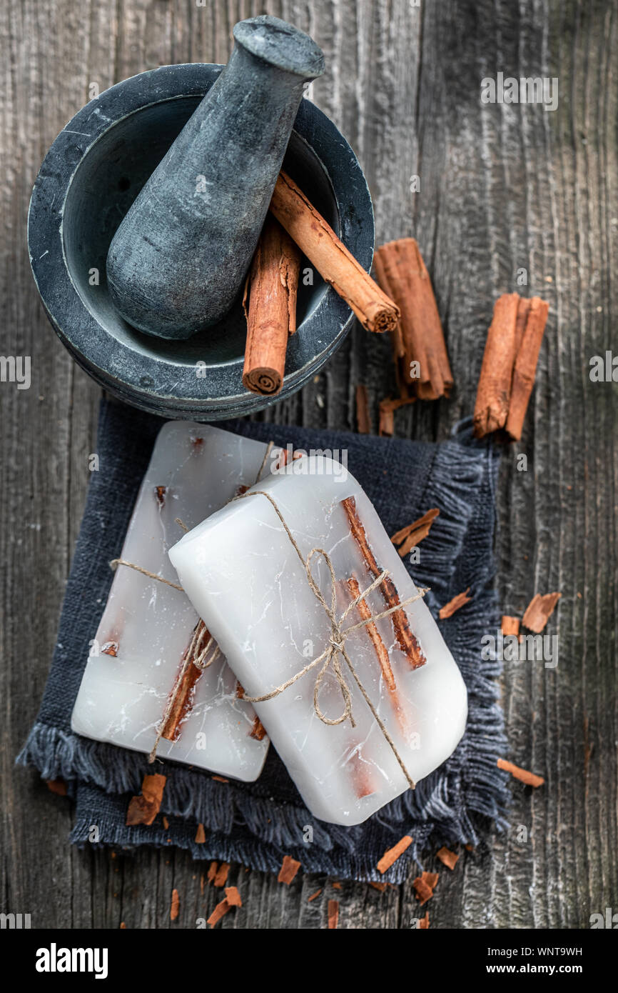 Moisture cinnamon soap good for any skin Stock Photo - Alamy