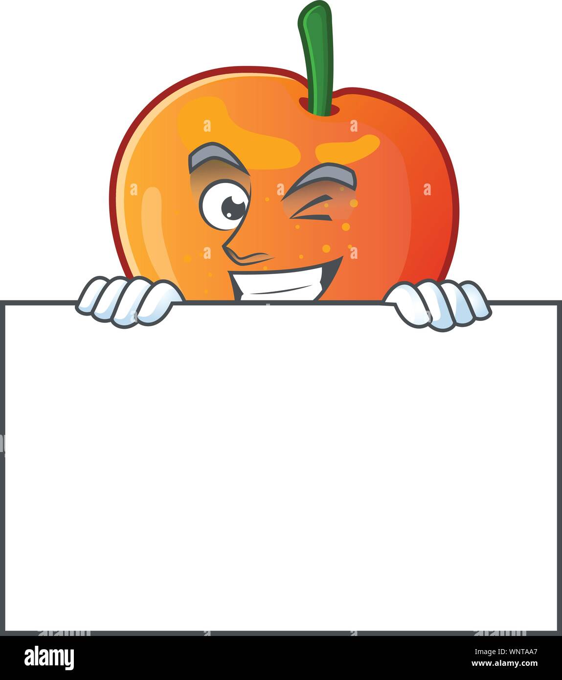 Grinning with board nectarian fresh cartoon character with mascot Stock ...