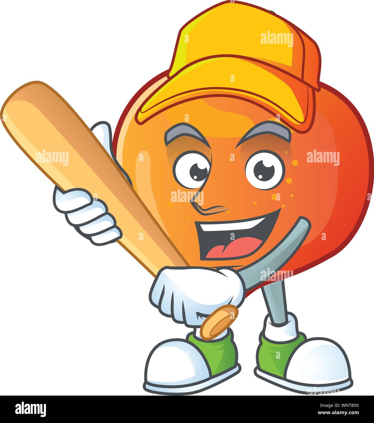 Playing baseball nectarian fresh cartoon character with mascot Stock ...