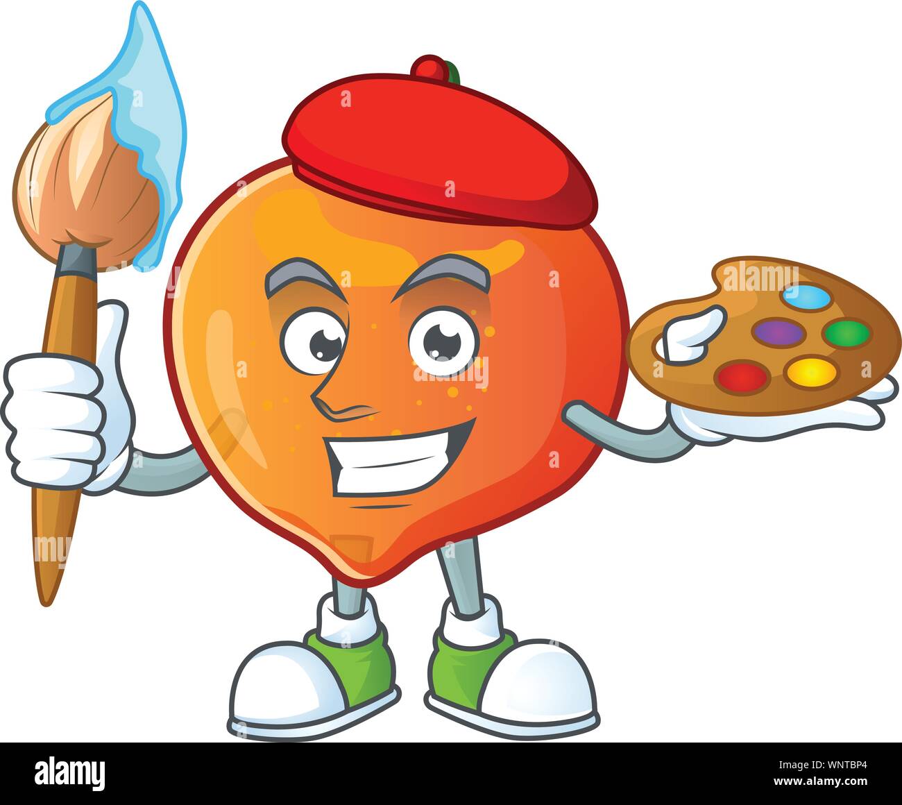 Painter nectarian fresh cartoon character with mascot Stock Vector ...