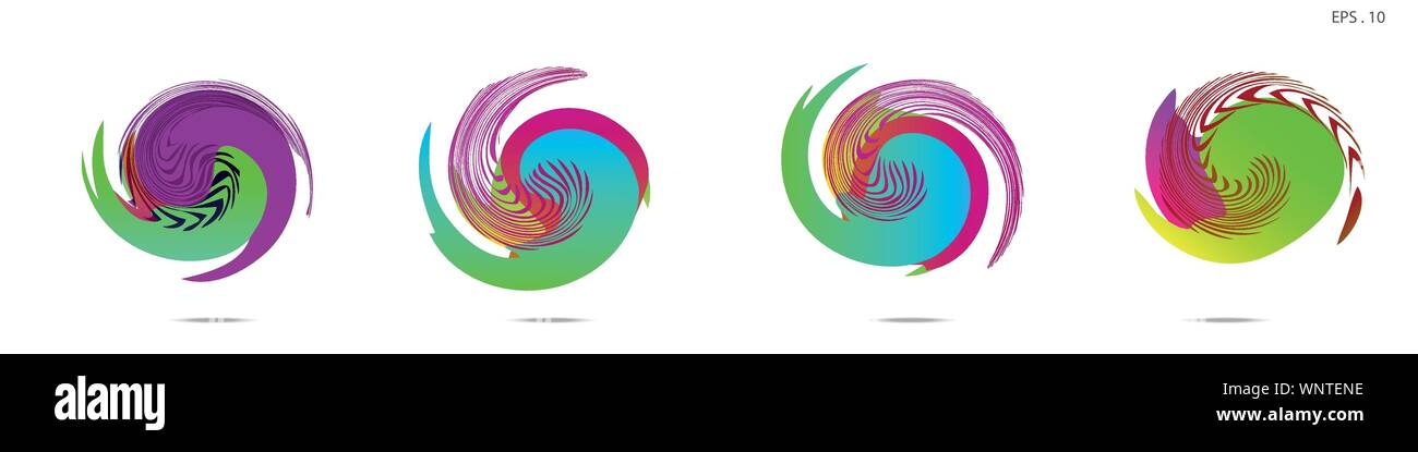 Collection of modern abstract graphic elements. Vortex vector ...