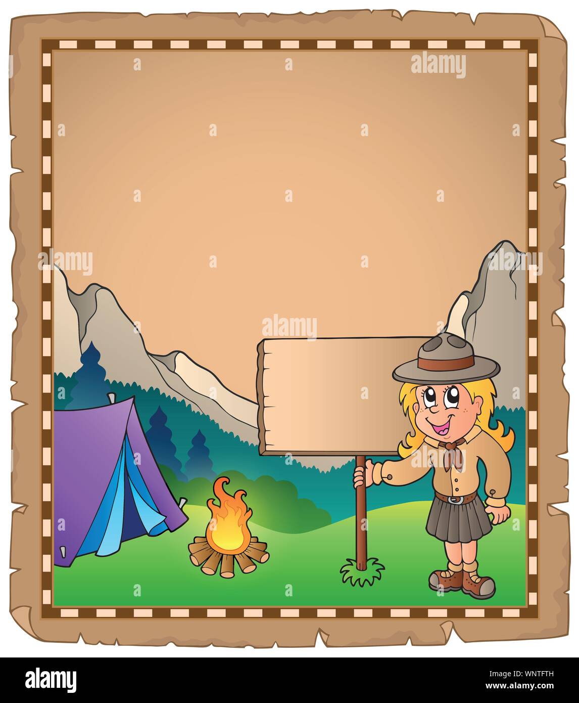 Parchment paper notice sign Stock Vector Images - Alamy